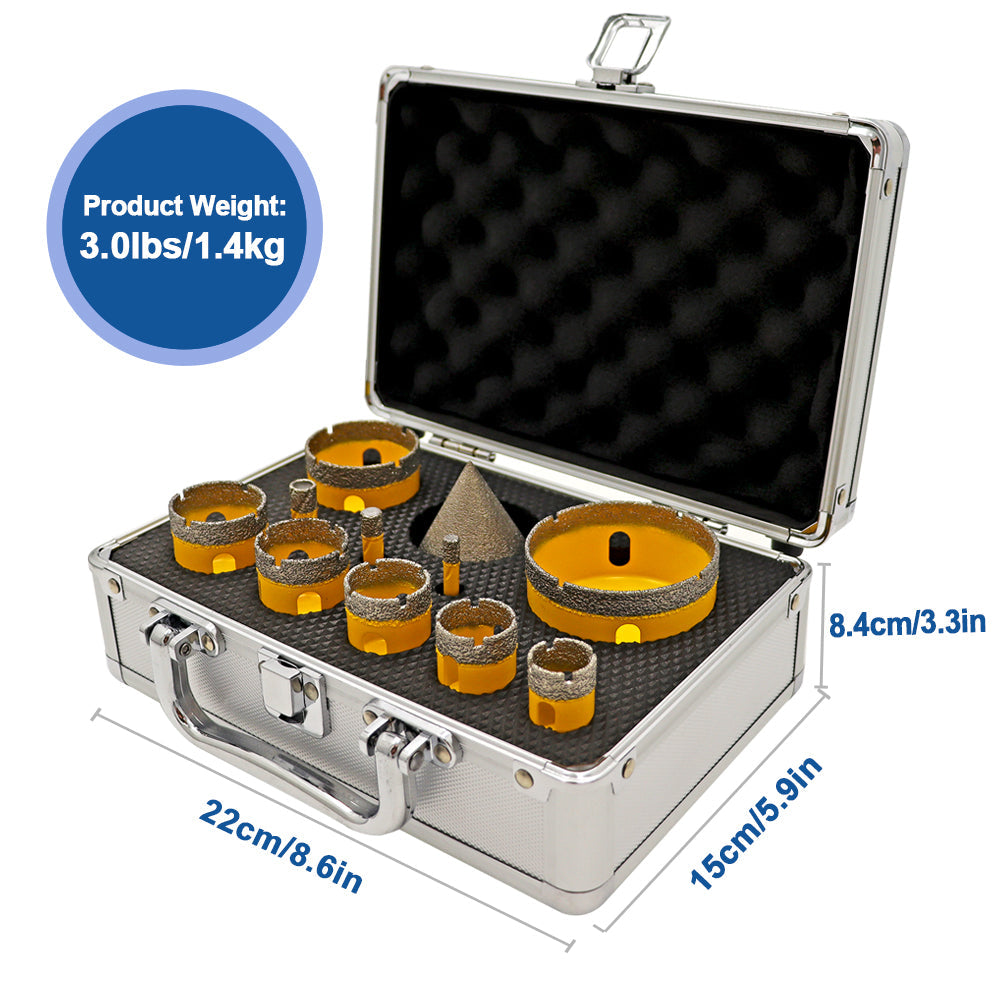 HIGHDRIL Diamond Core Bits Triangle Shanks 11pcs/set Drill Bit+Chamfer ...